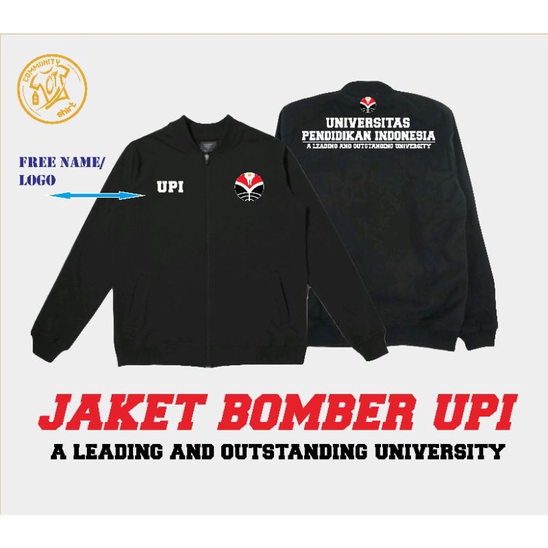 Jual Jaket Bomber UPI Universitas Pendidikan Indonesia Black Navy ...