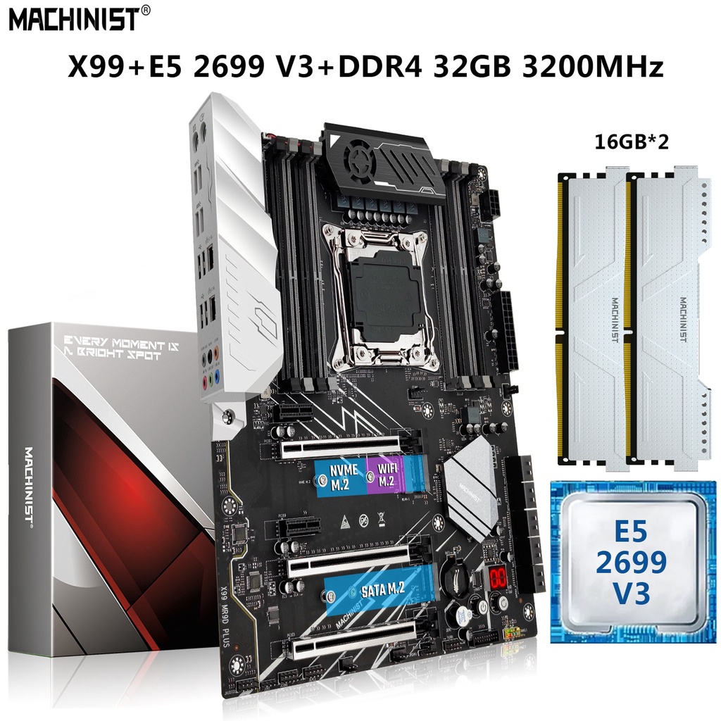 Jual PREORDER MACHINIST X99 Motherboard LGA 2011-3 Kit Set With Xeon E5 ...