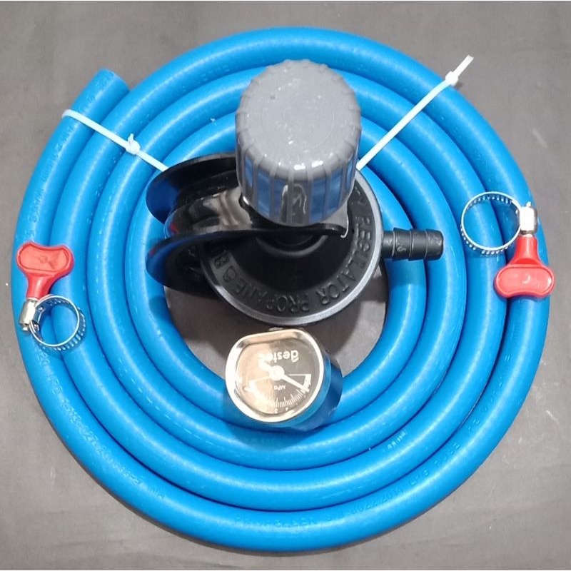 Jual (Asli) Regulator plus selang Gas Com 201 M DESTEC Tekanan Rendah ...