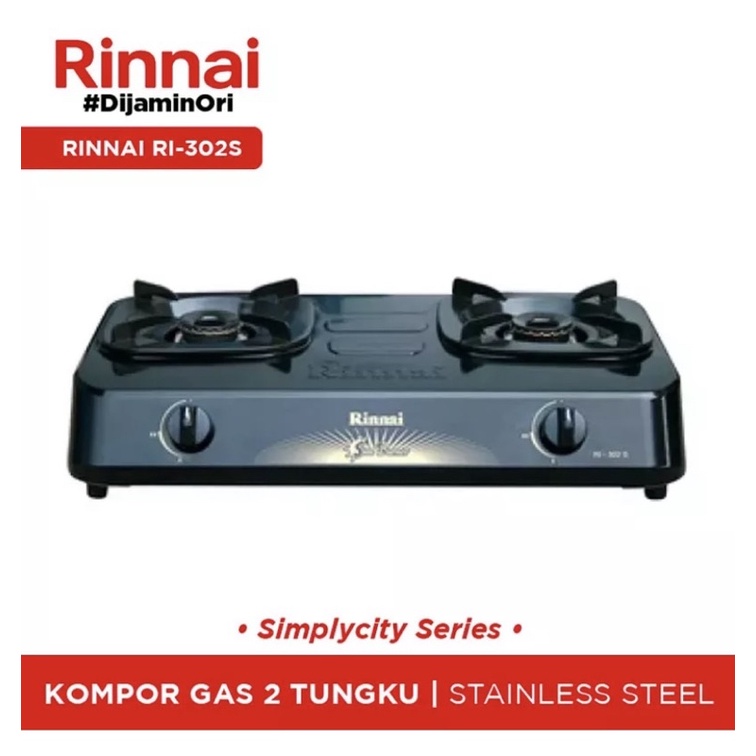 Jual RINNAI Kompor Gas 2 Tungku RI-302S [GARANSI RESMI] | Shopee Indonesia