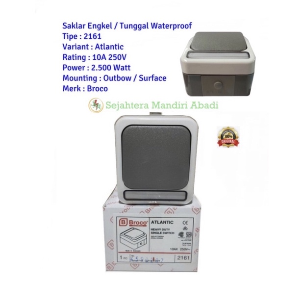 Jual Saklar Engkel Tunggal single Waterproof Broco Atlantic 2161 Outbow ...