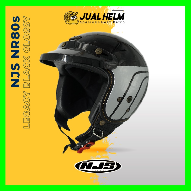 Jual Helm NJS NR80s Heritage Black Glossy | Shopee Indonesia