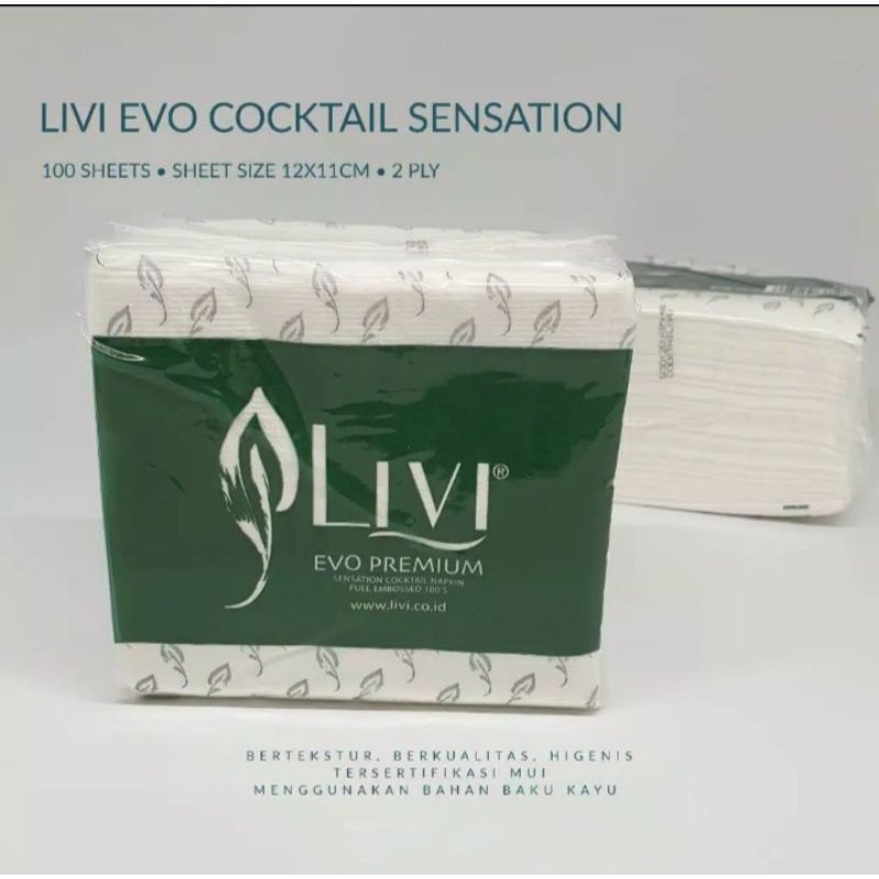 Jual Tissue Livi Evo Napkin Cocktail Sensation 100's / Tissue Makan ...