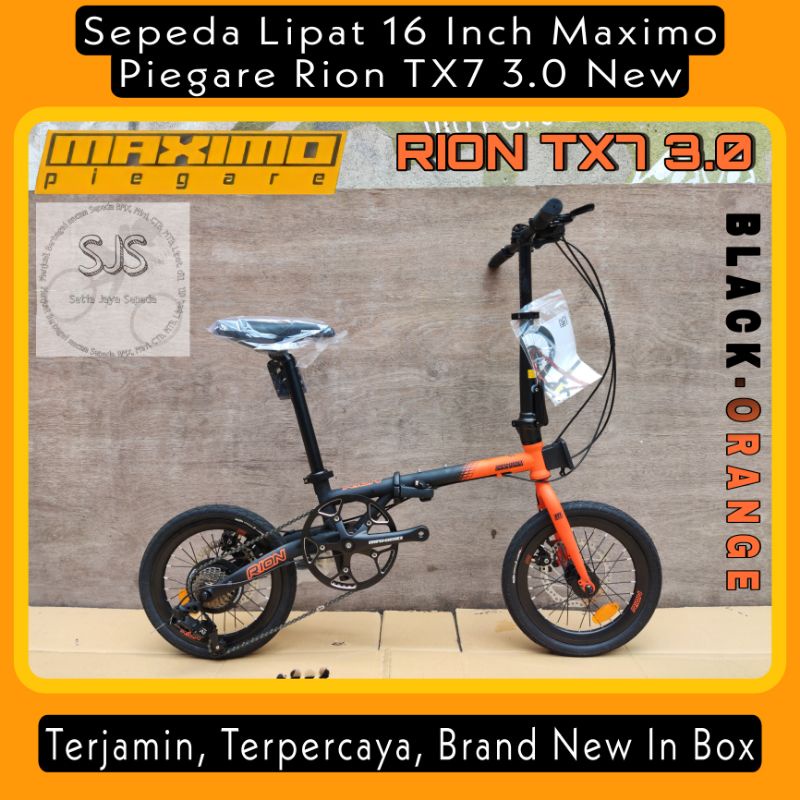Jual Sepeda Lipat / Folding Bike 16 Inch MAXIMO PIEGARE RION TX7 3.0 Steel 7 Speed New | Shopee ...