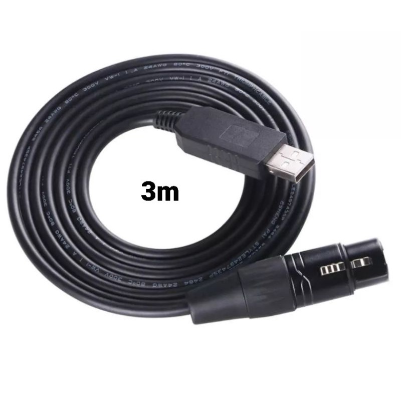 Jual kabel ftdi USB rs485 to 3 pin xlr dmx 512 400 female male konverter komputer laptop kontrol ...
