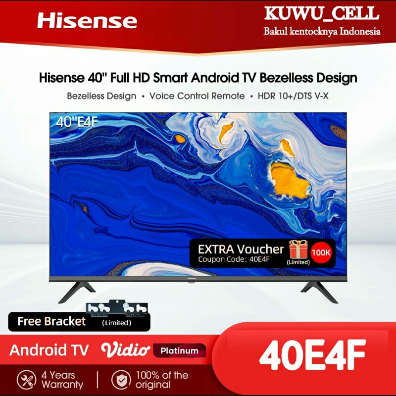 Jual Hisense 40 inch FHD Android Smart TV-Bezellless Design-Dolby Audio ...