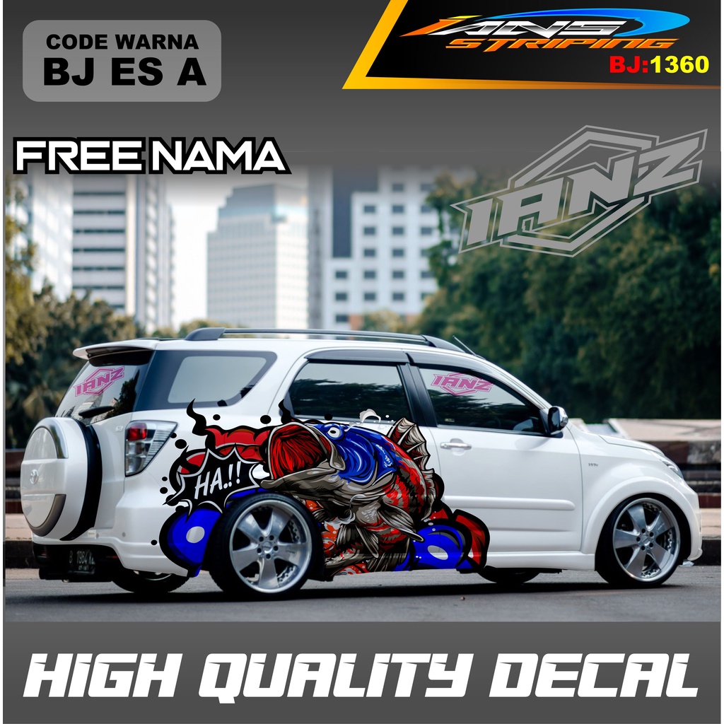 Jual DECAL STIKER MOBIL TOYOTA RUSH / STIKER MOBIL FISH / DECAL STIKER ...