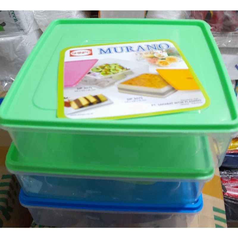 Jual kotak plastik 22x22 SHINPO(KOTAK KUE LAPIS) | Shopee Indonesia