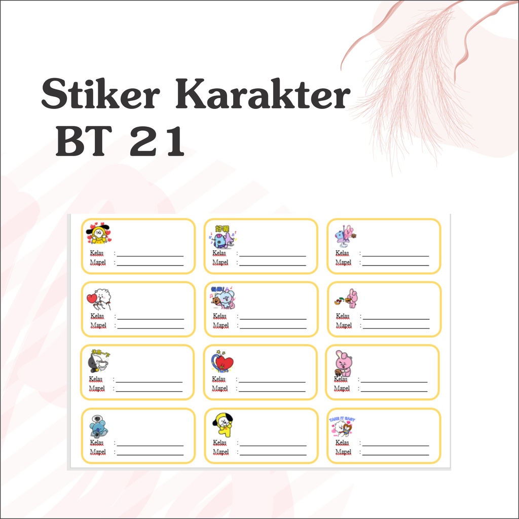Jual STIKER LABEL BUKU - STIKER MAPEL - STIKER LABEL BTS BT21 | Shopee ...