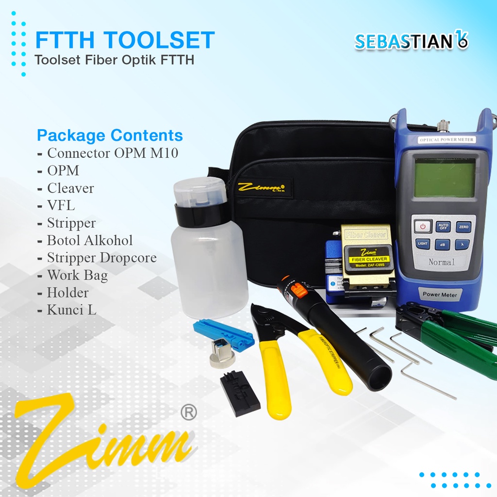 Jual FTTH Toolset Fiber Optik Tool kit Fiber Optic OPM VFL Cleaver ...