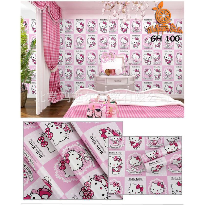 Jual Wallpaper Dinding Hello Kitty Stiker Dinding Hello Kitty Wallpaper Hello Kitty Walpaper ...