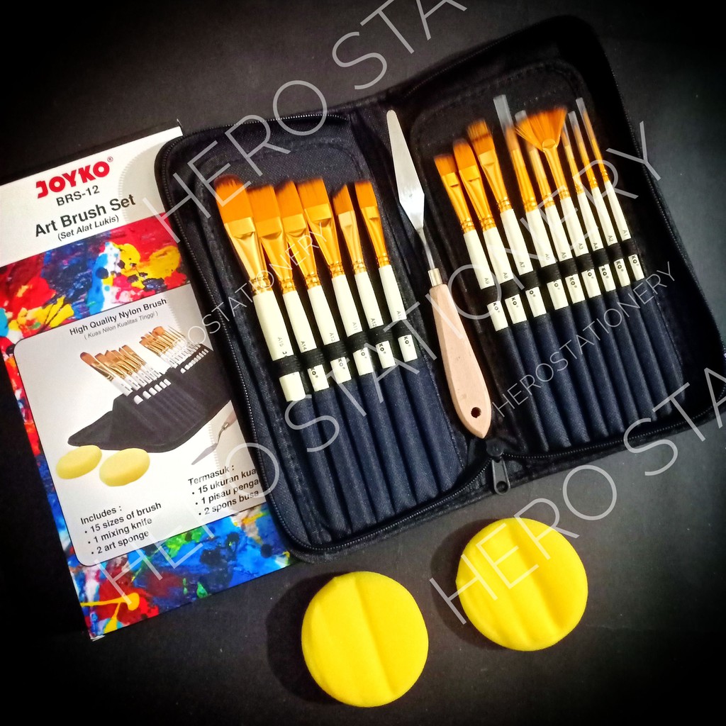 Jual Brush set alat seni lukis kuas joyko BRS-12 | Shopee Indonesia