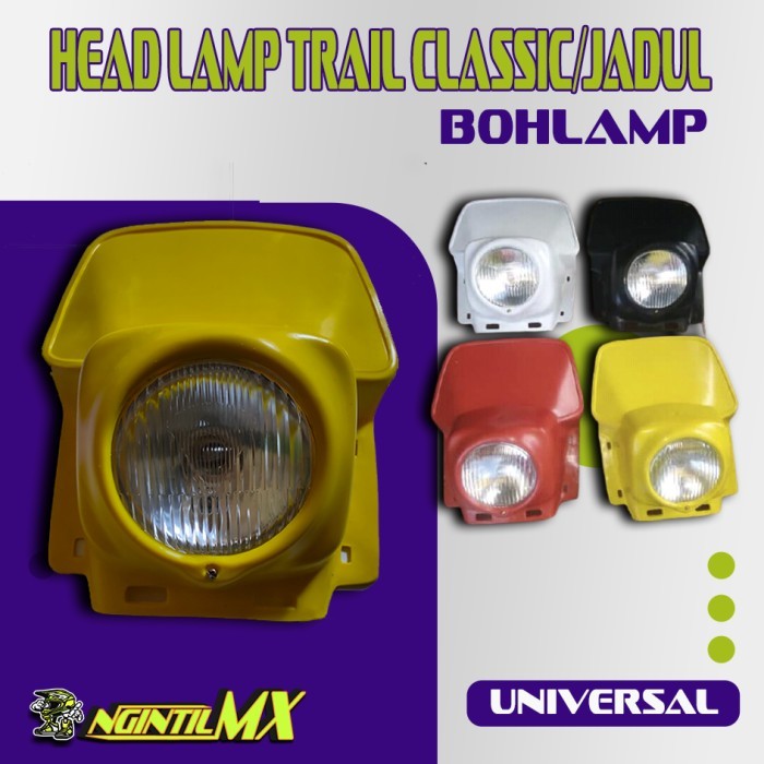 Jual Head lamp Trail klasik/jadul Universal lampu biasa LED | Shopee ...