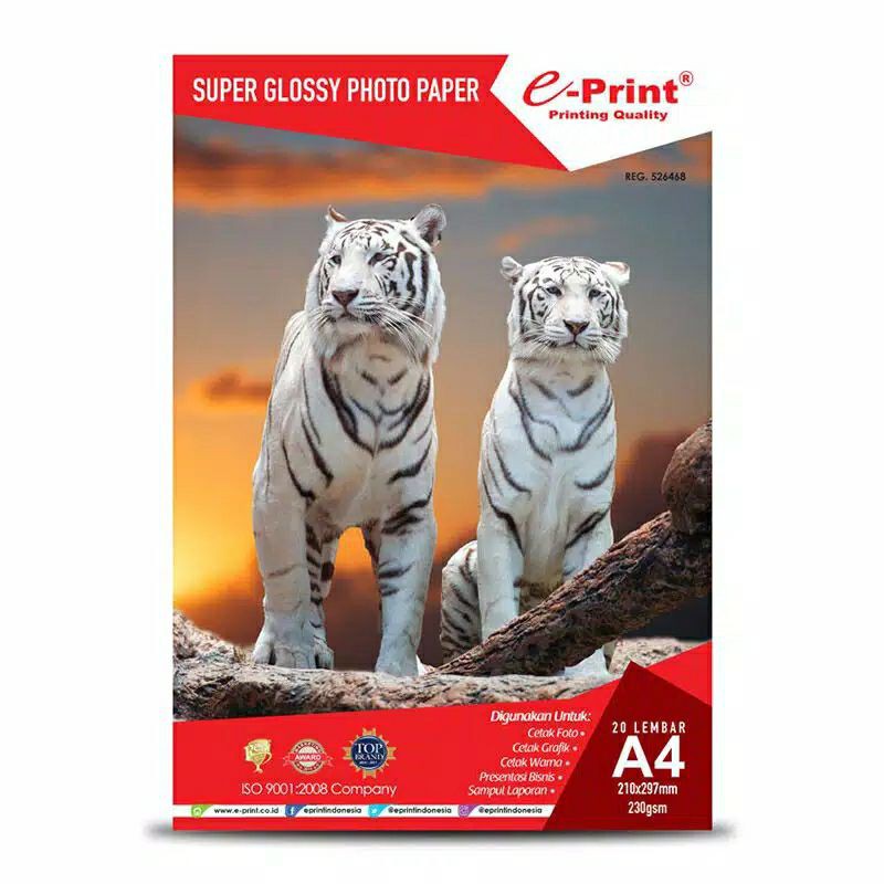 Jual eprint 230 E-print 230gr Kertas photo super glossy photo paper A4 ...