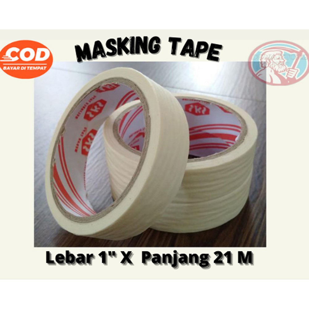 Jual Masking Tape SKS / Lakban Kertas 1” / 1Inch Panjang 21 Meter Tebal ...