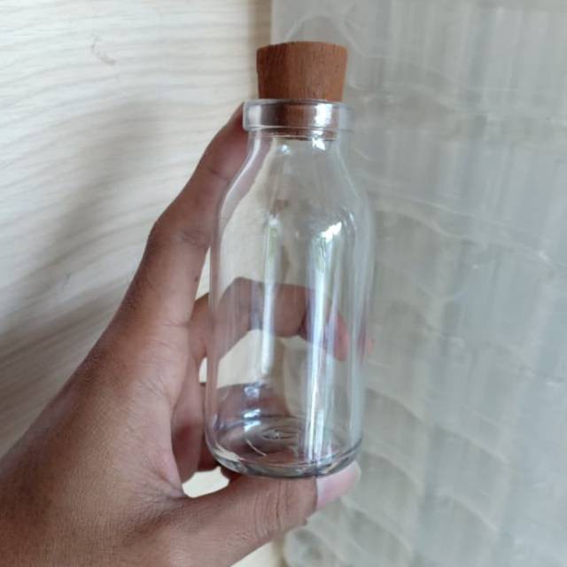 Jual Botol kaca 100ml tutup kayu - botol kemasan dan souvenir BMRK ...