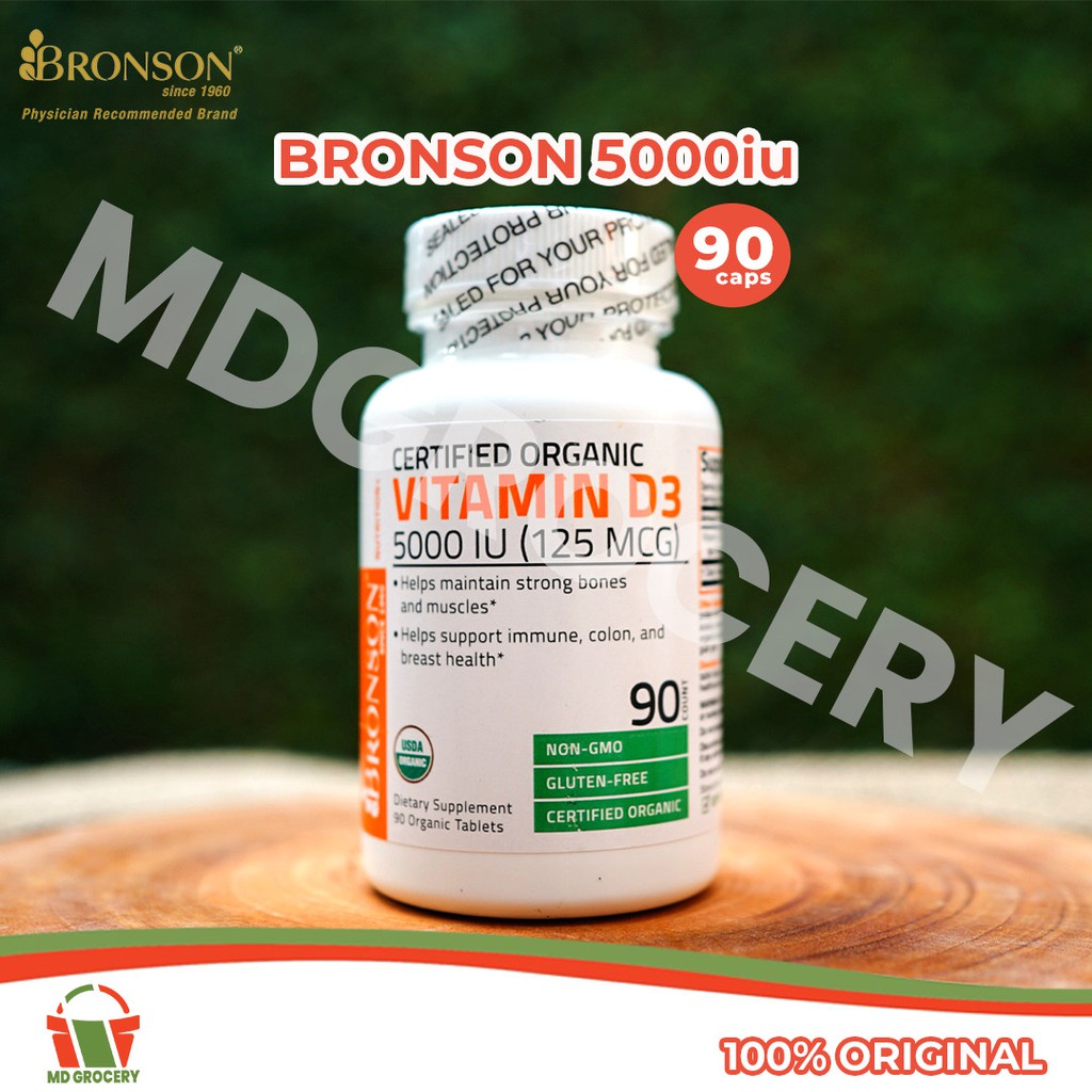 Jual Bronson 5000iu Vitamin D3 - 90 Caps (Untuk Tulang, Jantung, dan ...