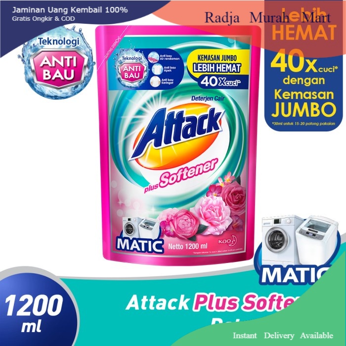 Jual Attack Plus Softener Liquid 1200 ML | Shopee Indonesia