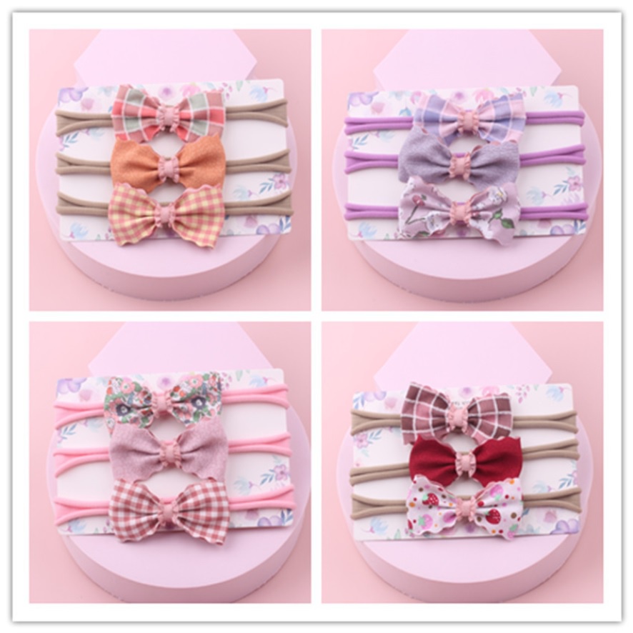 Jual NEW (1 set 3 pcs) Satu set bandana nylon bayi / bando anak pita ...