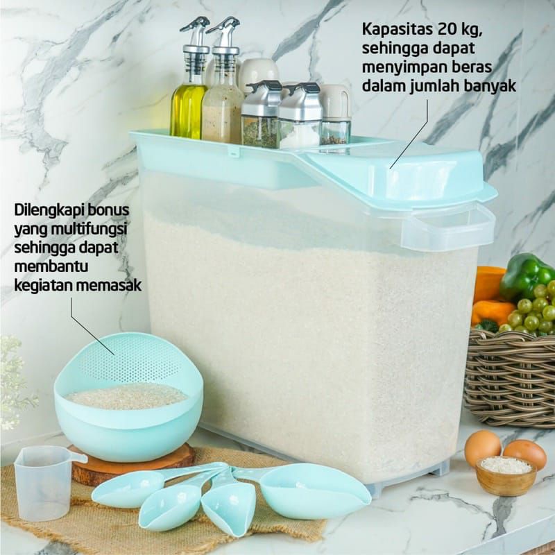Jual Dispenser Beras Jumbo 20kg Technoplast Rice Keeper Rice Box Wadah ... Jual Dispenser Beras Jumbo 20kg Technoplast Rice Keeper Rice Box Wadah ...