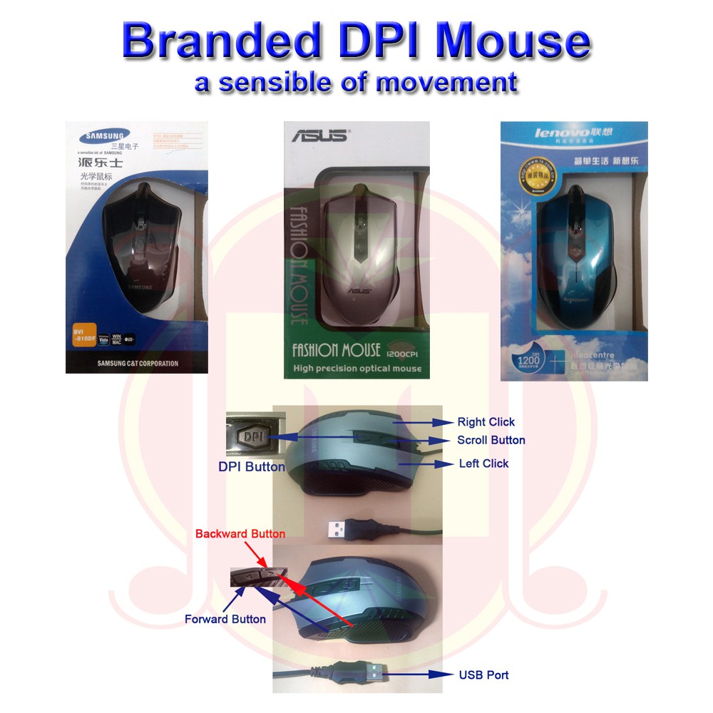 Jual Mouse Branded DPI - Mouse DPI - Mouse Profesional DPI - Mouse ...