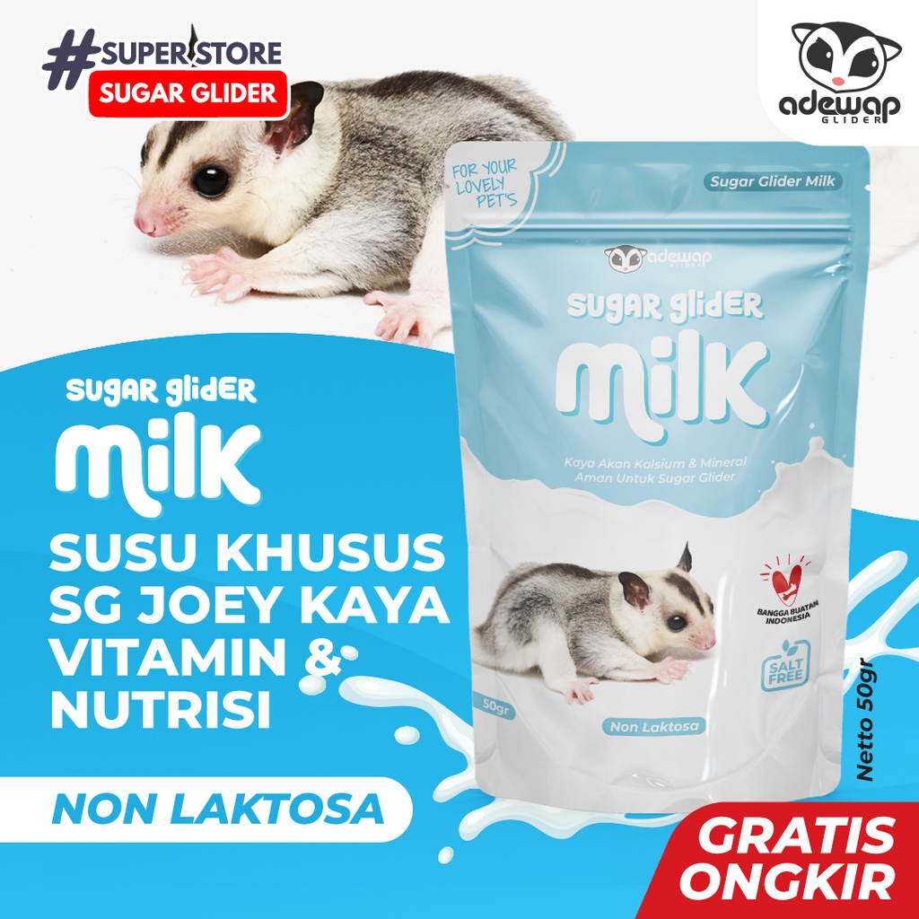 Jual ADEWAP GLIDER Sugar Glider Milk Susu Sugar Glider - 50Gr | Shopee ...