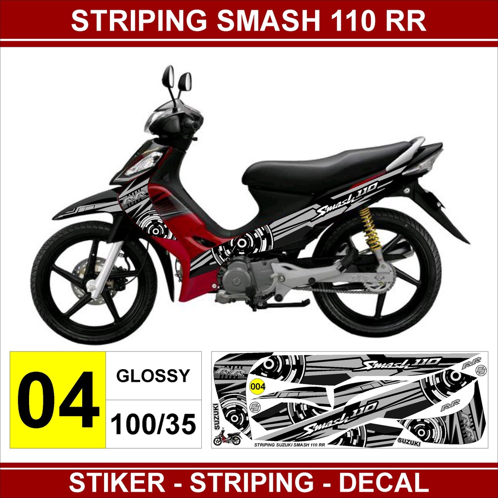 Jual Stiker Striping Decal Suzuki Smash 110 RR Smash Revolution Variasi ...