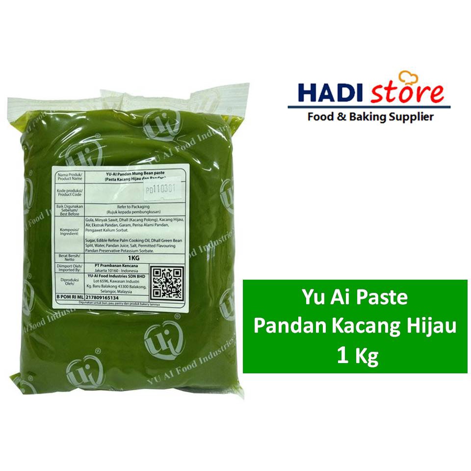 Jual YU AI PANDAN MUNG BEAN PASTE / PASTA SELAI PANDAN KACANG HIJAU - 1 ...