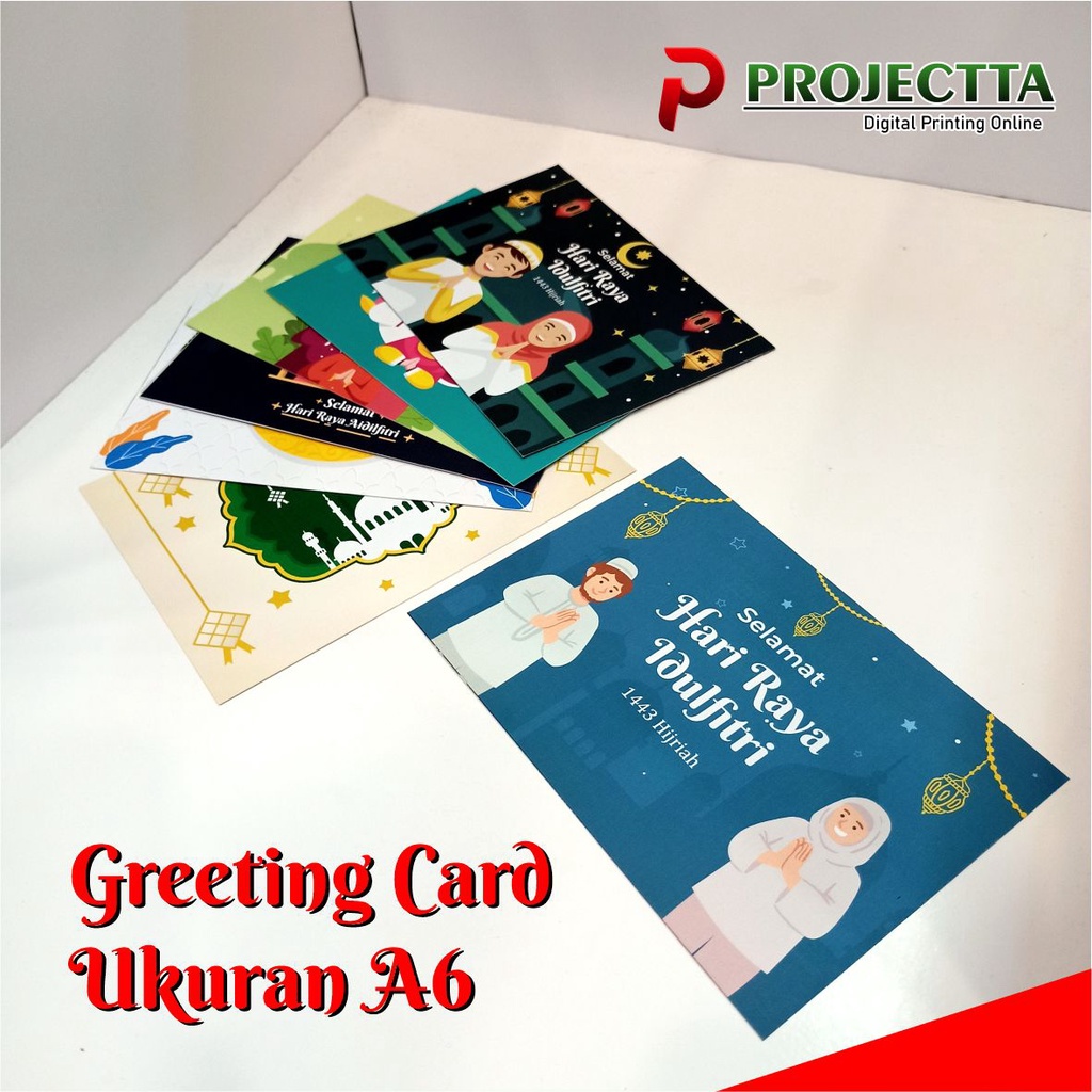 Jual KARTU UCAPAN LEBARAN / GREETING CARD LEBARAN / BAHAN ALKASIA,LINEN ...