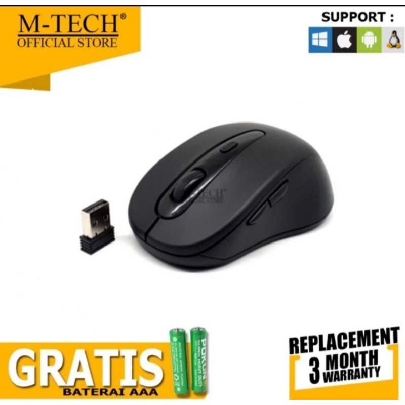 Jual mouse Wireless M-TECH 2804 ORIGINAL GARANSI free Baterai | Shopee ...
