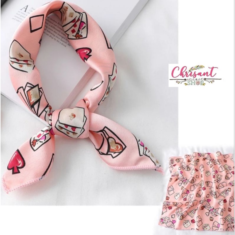 Jual Syal leher syal pramugari scraf sutra 50x50 syal kepala syal tas ...