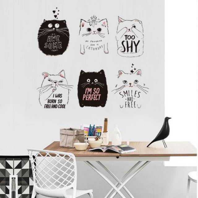 Jual WALLSTICKER UK.60X90 WALLSTIKER CUTE CATS JM7338 WALL STIKER ...