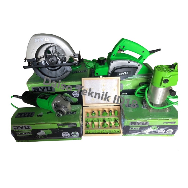 Jual PAKET PLANNER RYU,CIRCULAR SAW RCS 185-1,GERINDA RYU ROUTER BIT1/4 ...