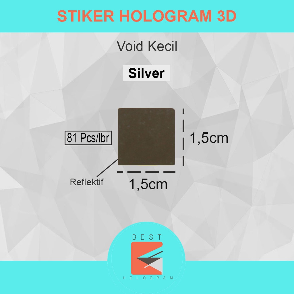 Jual Stiker Hologram silver polos 1,5 x 1.5 cm - rusak motif tulisan ...