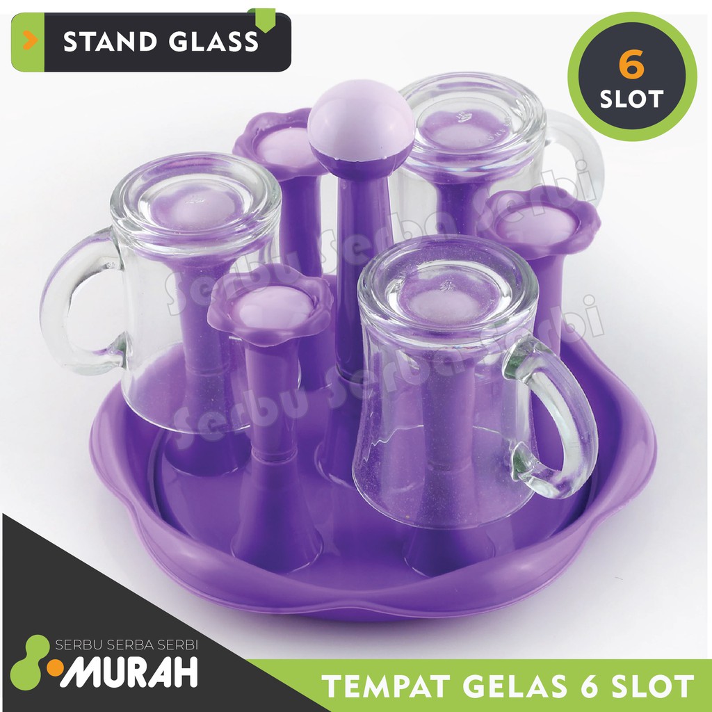 Jual SERBU MURAH - Stand Glass Daisuki - Tempat Gelas Cantik Slot 6 - / Gelas Stand / Rak Gelas ...