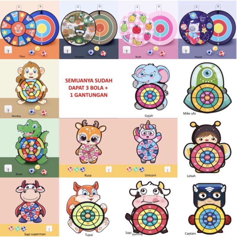 Jual Dart magnet bola lempar velcro papan latihan panah karet dinding ...