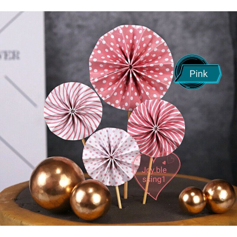 Jual TOPPER KUE KIPAS PAPER FAN PAPERFAN SET ISI 4 PCS | Shopee Indonesia