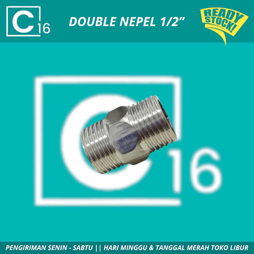 Jual Double Nepel Stainless 1/2" Inch Anti Karat | Shopee Indonesia