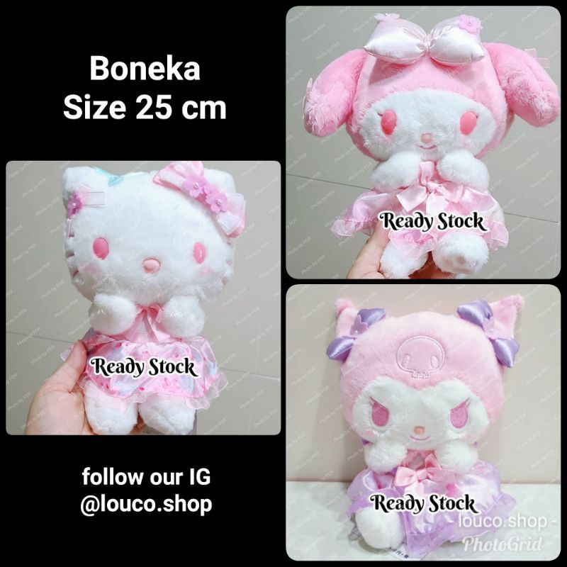 Jual Boneka Plushie Plush Sanrio 25cm Karakter Hello Kitty My Melody Kuromi | Shopee Indonesia