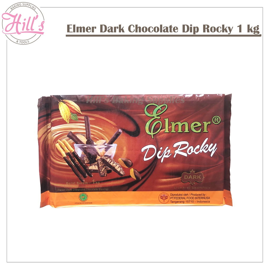 Jual ELMER DIP ROCKY 1kg / DARK COMPOUND CHOCOLATE DIPPING / COKELAT ...