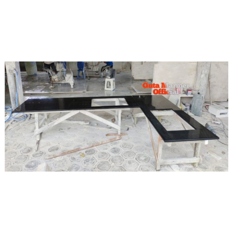 Jual Top Table || Daun Meja Kichenset Batu Granit Hitam + Lubang Zink ...