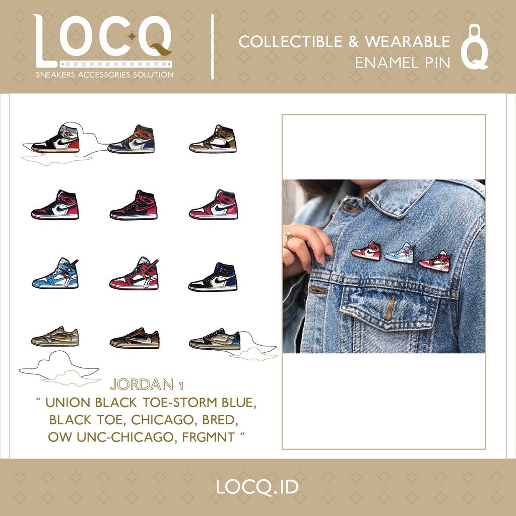 Jual Enamel pin Jordan 1 Chicago, Travis Scott, Fragment, Offwhite ...