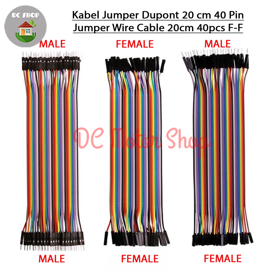 Jual Kabel Jumper Dupont 20 cm 40 Pin /Jumper Wire Cable 20cm 40pcs F-F ...