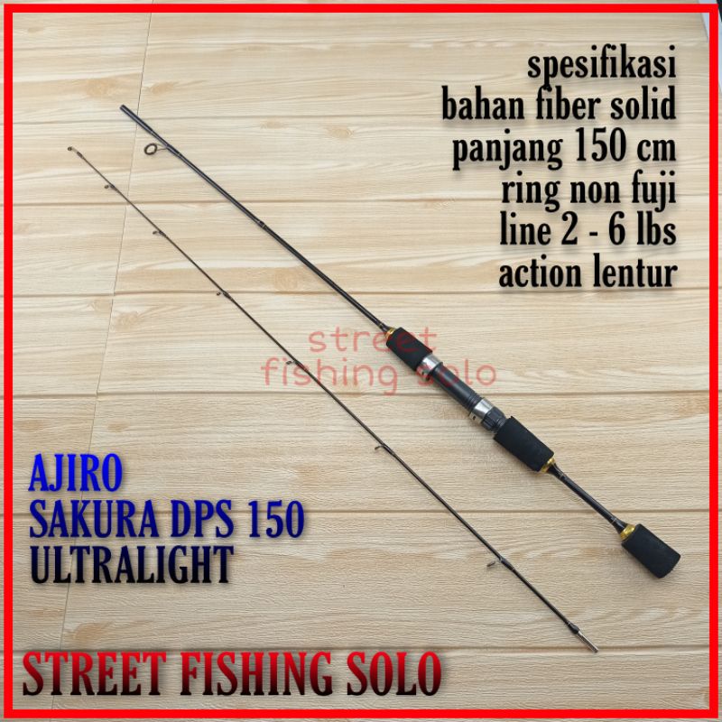 Jual Joran pancing UL Ultralight AJIRO SAKURA 150 165 180 198 Fiber Solid Padat Super Lentur COD ...