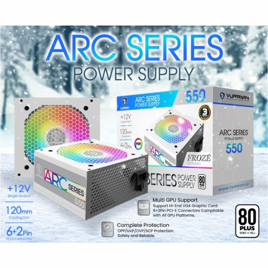 Jual POWER SUPPLY/PSU VURRION ARC SERIES 550 FROZE EDITION 80+ RGB 550W ...