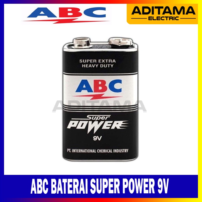 Jual BATERAI ABC SUPER POWER 9V/ BATTERY ABC SUPER POWER 9V | Shopee ...