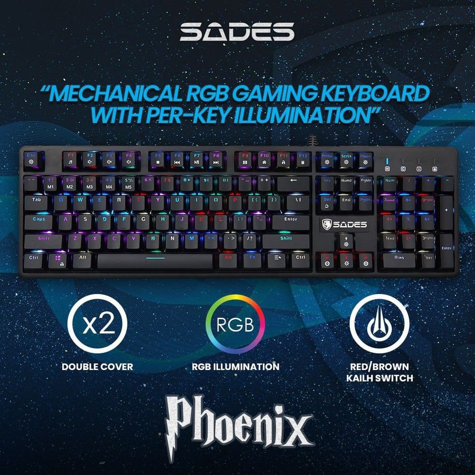 Jual Keyboard gaming sades mechanical Rgb Phoenix with kailh switch ...