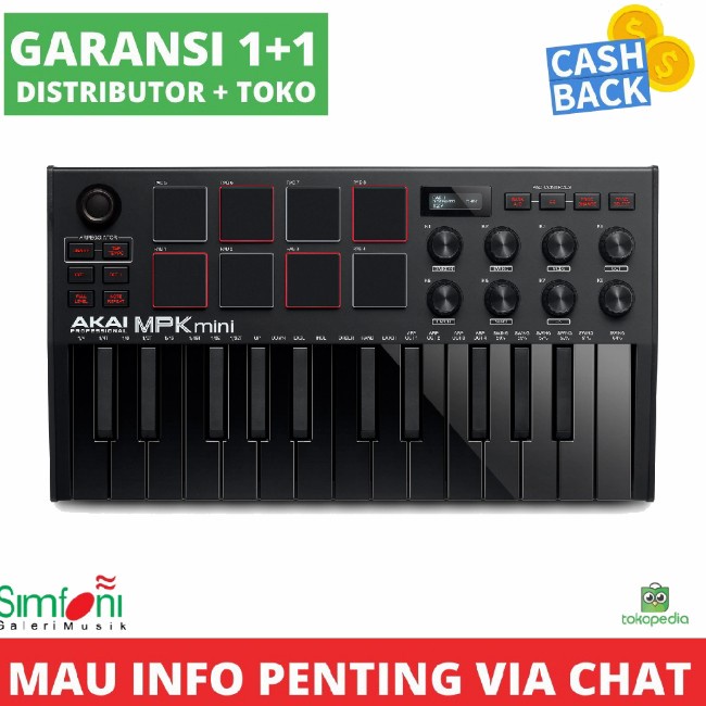 Jual {AudioStore} Keyboard Controller AKAI MPK Mini MK3 Murah | Shopee ...