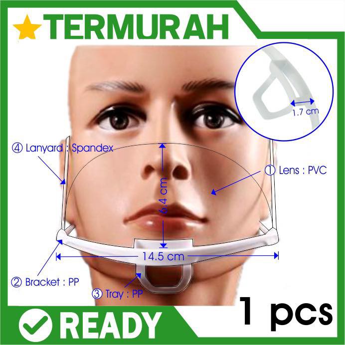 Jual mask plastic transparent masker penutup mulut plastik transparan ...