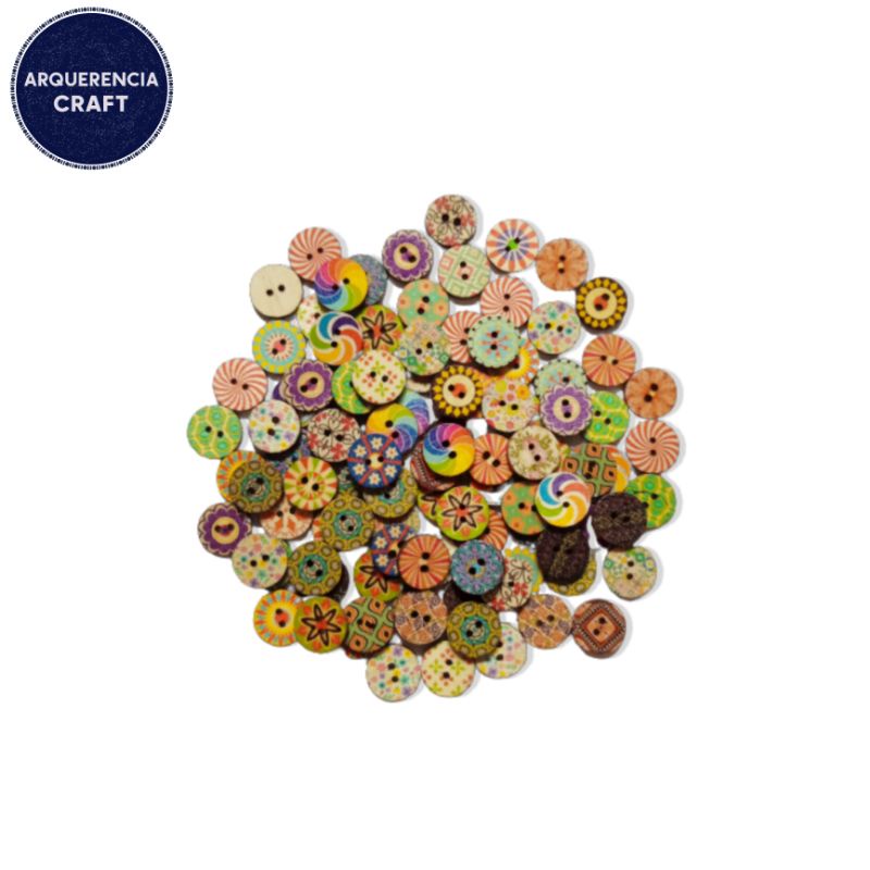 Jual 10 Pcs Kancing Hias Kayu Bentuk Bulat Motif Acak Vintage | Kancing ...